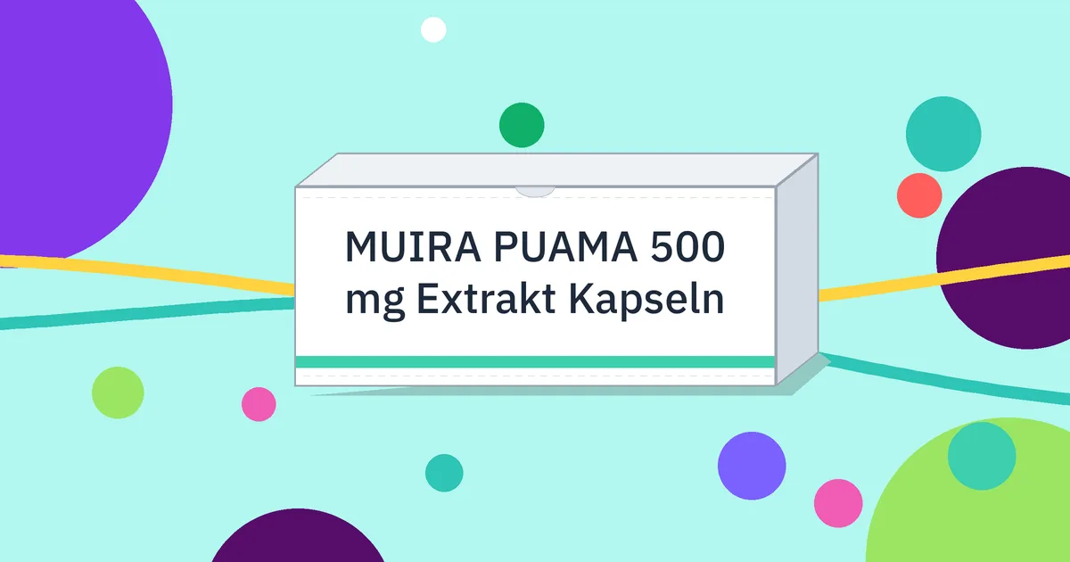 Symbolbild: Packung mit der Aufschrift MUIRA PUAMA 500 mg Extrakt Kapseln (PZN 03468324) – Verfügbarkeit und Bezug in Apotheken in Frankfurt am Main