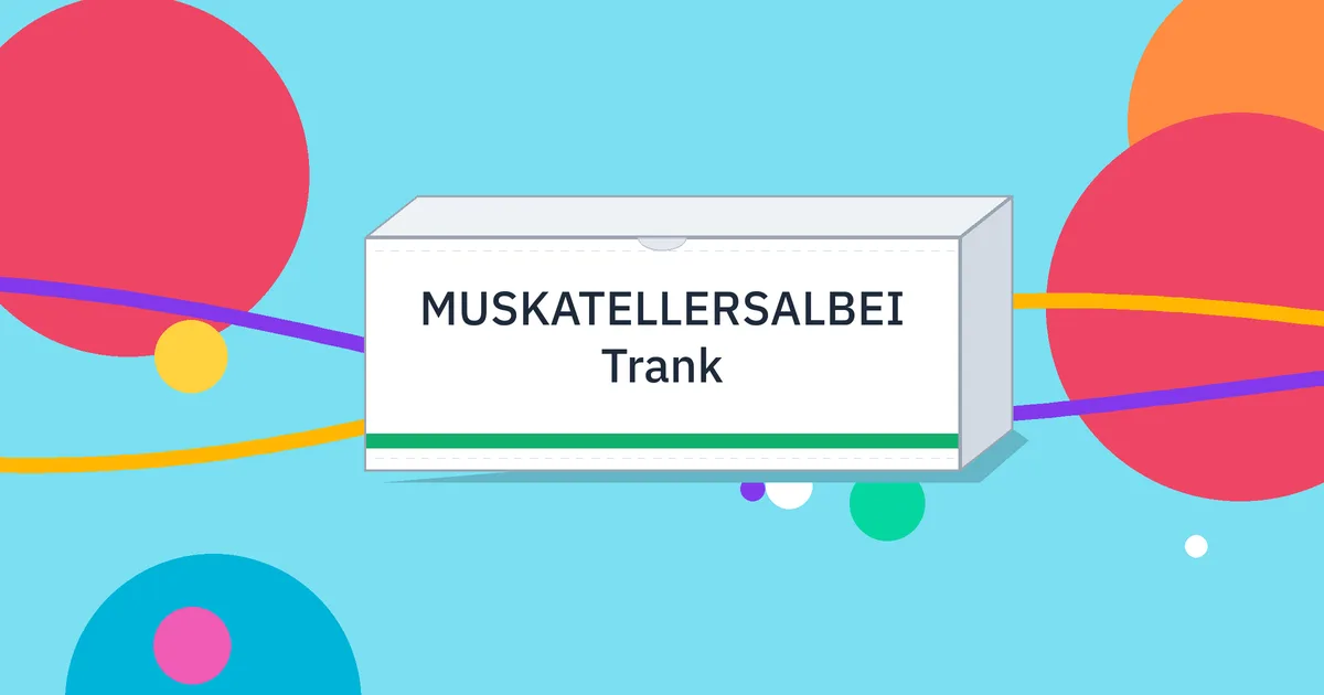 Symbolbild: Packung mit der Aufschrift MUSKATELLERSALBEI Trank (PZN 17281948) – Verfügbarkeit und Bezug in Apotheken in Frankfurt am Main