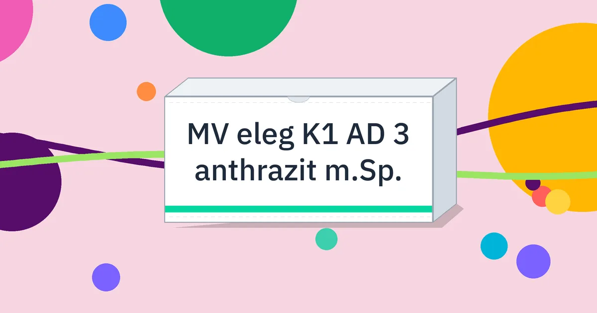 Symbolbild: Packung mit der Aufschrift MV eleg K1 AD 3 anthrazit m.Sp. (PZN 00640219) – Verfügbarkeit und Bezug in Apotheken in Frankfurt am Main