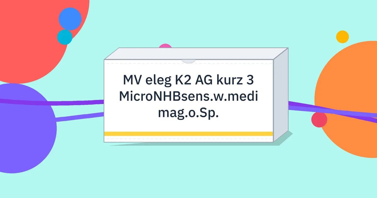 Symbolbild: Packung mit der Aufschrift MV eleg K2 AG kurz 3 MicroNHBsens.w.medi mag.o.Sp. (PZN 15711132) – Verfügbarkeit und Bezug in Apotheken in Frankfurt am Main
