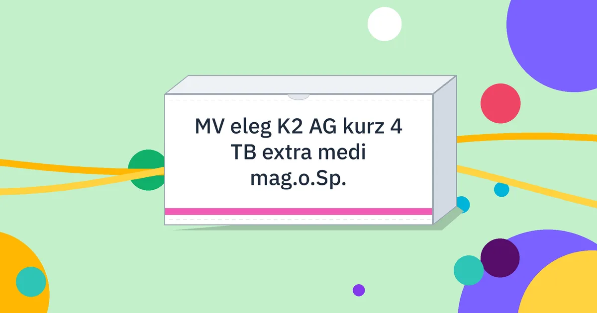 Symbolbild: Packung mit der Aufschrift MV eleg K2 AG kurz 4 TB extra medi mag.o.Sp. (PZN 14635699) – Verfügbarkeit und Bezug in Apotheken in Frankfurt am Main
