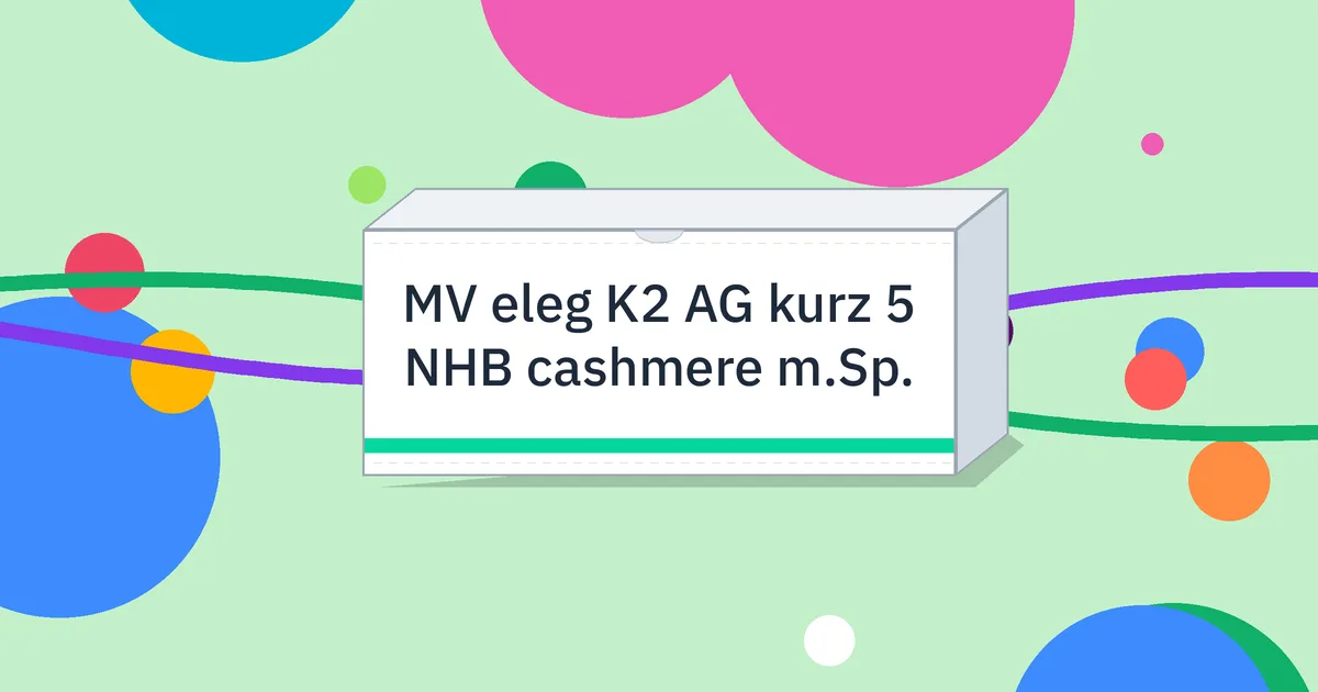 Symbolbild: Packung mit der Aufschrift MV eleg K2 AG kurz 5 NHB cashmere m.Sp. (PZN 15715897) – Verfügbarkeit und Bezug in Apotheken in Frankfurt am Main