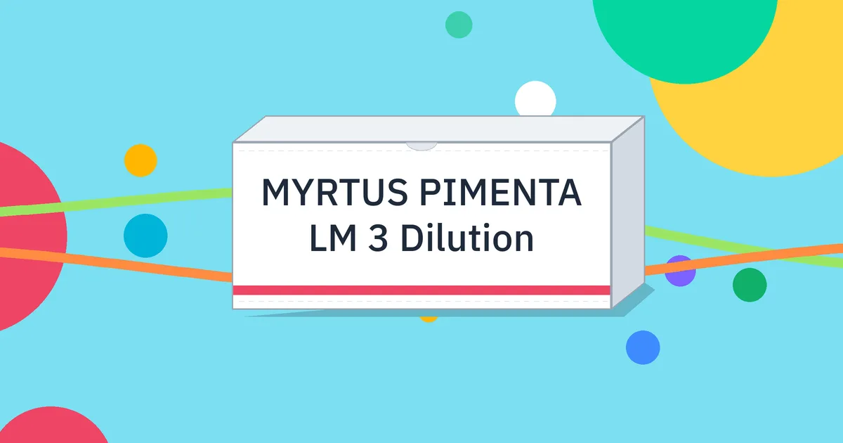 Symbolbild: Packung mit der Aufschrift MYRTUS PIMENTA LM 3 Dilution (PZN 13614318) – Verfügbarkeit und Bezug in Apotheken in Frankfurt am Main