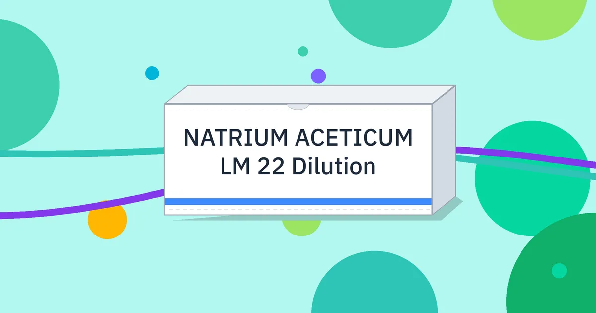 Symbolbild: Packung mit der Aufschrift NATRIUM ACETICUM LM 22 Dilution (PZN 12959050) – Verfügbarkeit und Bezug in Apotheken in Frankfurt am Main