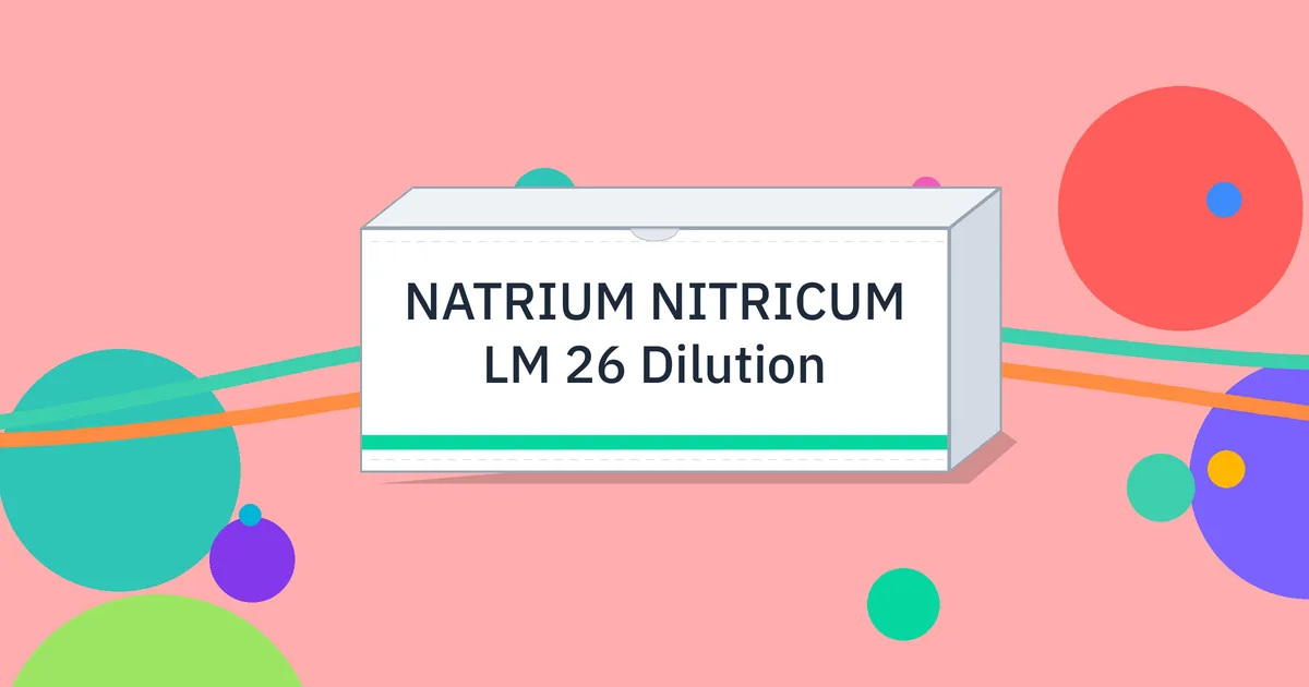 Symbolbild: Packung mit der Aufschrift NATRIUM NITRICUM LM 26 Dilution (PZN 12965820) – Verfügbarkeit und Bezug in Apotheken in Frankfurt am Main
