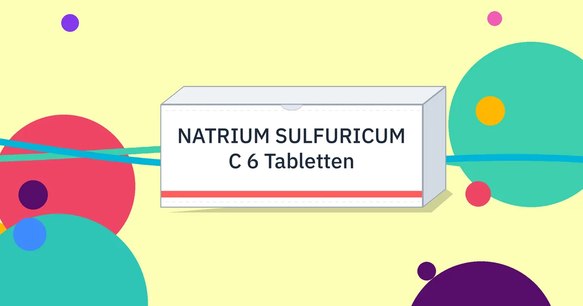 Symbolbild: Packung mit der Aufschrift NATRIUM SULFURICUM C 6 Tabletten (PZN 07175501) – Verfügbarkeit und Bezug in Apotheken in Frankfurt am Main