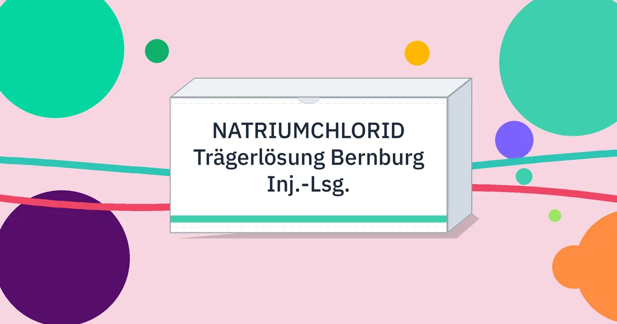 Symbolbild: Packung mit der Aufschrift NATRIUMCHLORID Trägerlösung Bernburg Inj.-Lsg. (PZN 18364004) – Verfügbarkeit und Bezug in Apotheken in Frankfurt am Main
