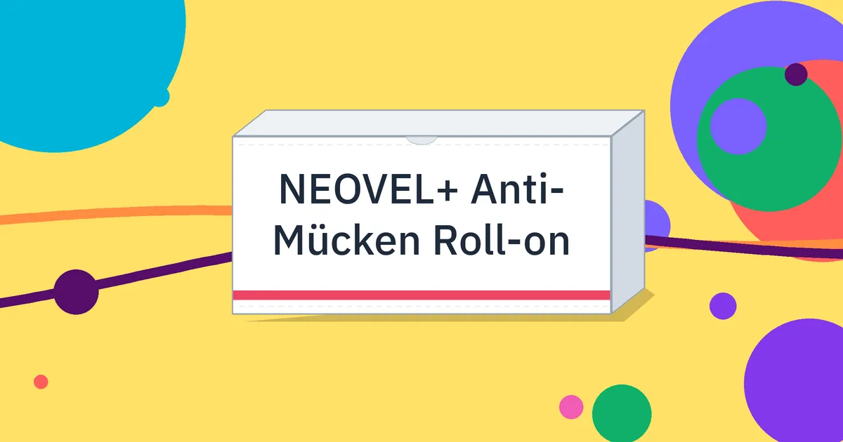 Symbolbild: Packung mit der Aufschrift NEOVEL+ Anti-Mücken Roll-on (PZN 17394859) – Verfügbarkeit und Bezug in Apotheken in Frankfurt am Main