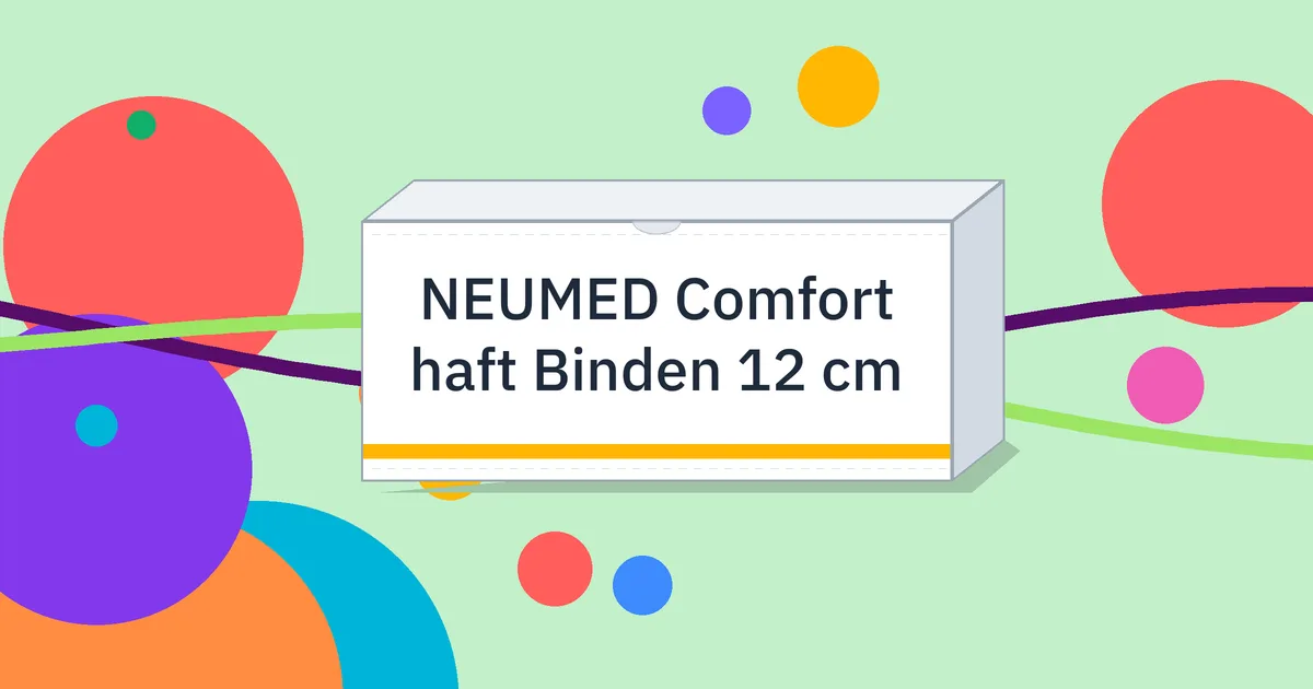 Symbolbild: Packung mit der Aufschrift NEUMED Comfort haft Binden 12 cm (PZN 00802917) – Verfügbarkeit und Bezug in Apotheken in Frankfurt am Main