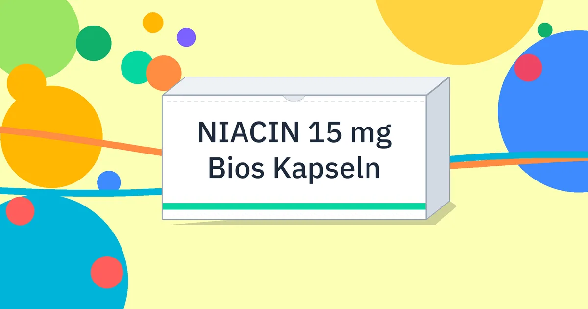 Symbolbild: Packung mit der Aufschrift NIACIN 15 mg Bios Kapseln (PZN 05996151) – Verfügbarkeit und Bezug in Apotheken in Frankfurt am Main