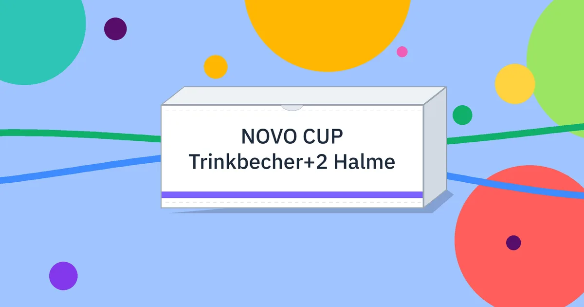 Symbolbild: Packung mit der Aufschrift NOVO CUP Trinkbecher+2 Halme (PZN 07743804) – Verfügbarkeit und Bezug in Apotheken in Frankfurt am Main