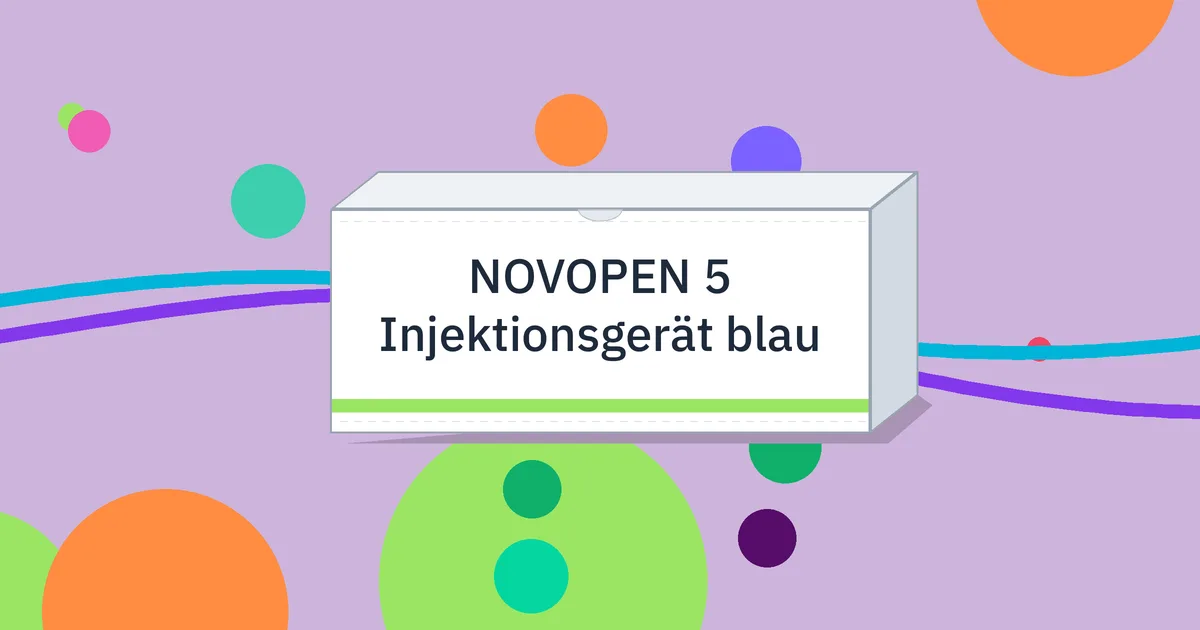 Symbolbild: Packung mit der Aufschrift NOVOPEN 5 Injektionsgerät blau (PZN 14037372) – Verfügbarkeit und Bezug in Apotheken in Frankfurt am Main