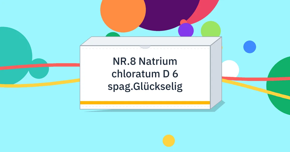 Symbolbild: Packung mit der Aufschrift NR.8 Natrium chloratum D 6 spag.Glückselig (PZN 10965945) – Verfügbarkeit und Bezug in Apotheken in Frankfurt am Main