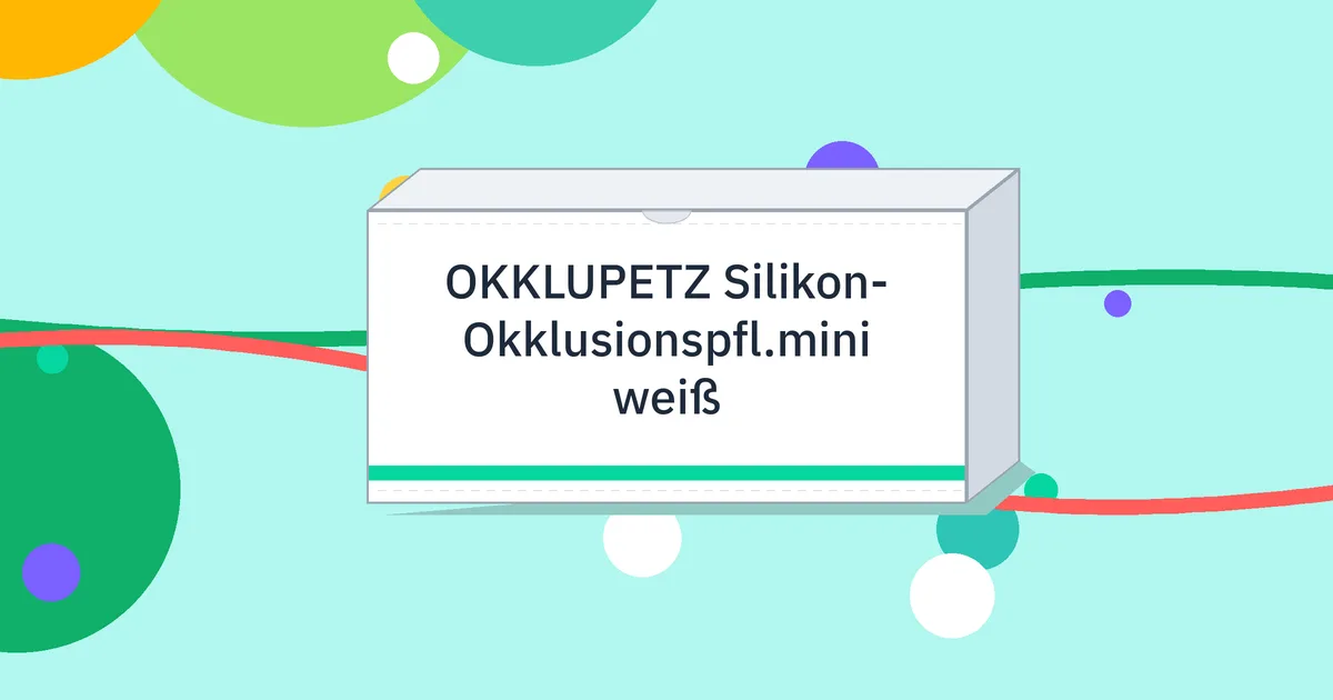 Symbolbild: Packung mit der Aufschrift OKKLUPETZ Silikon-Okklusionspfl.mini weiß (PZN 19227864) – Verfügbarkeit und Bezug in Apotheken in Frankfurt am Main