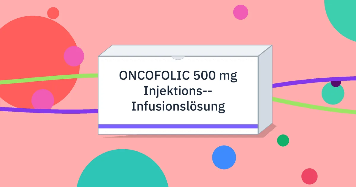 Symbolbild: Packung mit der Aufschrift ONCOFOLIC 500 mg Injektions--Infusionslösung (PZN 02406775) – Verfügbarkeit und Bezug in Apotheken in Frankfurt am Main