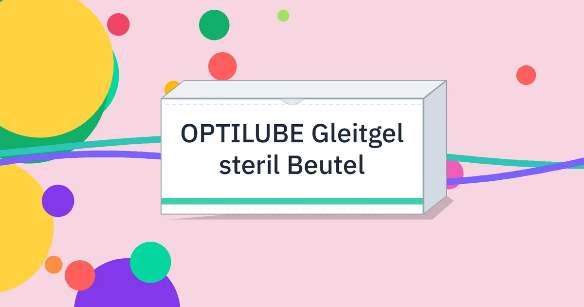 Symbolbild: Packung mit der Aufschrift OPTILUBE Gleitgel steril Beutel (PZN 14268456) – Verfügbarkeit und Bezug in Apotheken in Frankfurt am Main