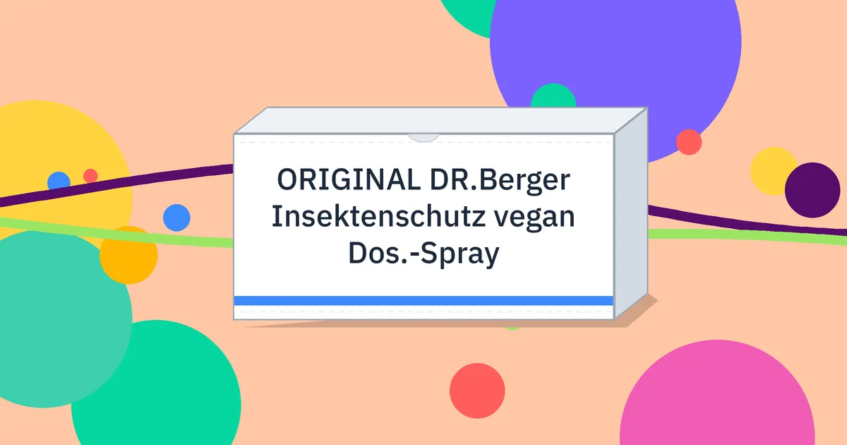 Symbolbild: Packung mit der Aufschrift ORIGINAL DR.Berger Insektenschutz vegan Dos.-Spray (PZN 18786490) – Verfügbarkeit und Bezug in Apotheken in Frankfurt am Main