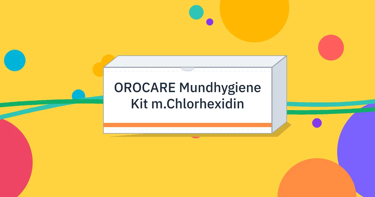 Symbolbild: Packung mit der Aufschrift OROCARE Mundhygiene Kit m.Chlorhexidin (PZN 16955942) – Verfügbarkeit und Bezug in Apotheken in Frankfurt am Main