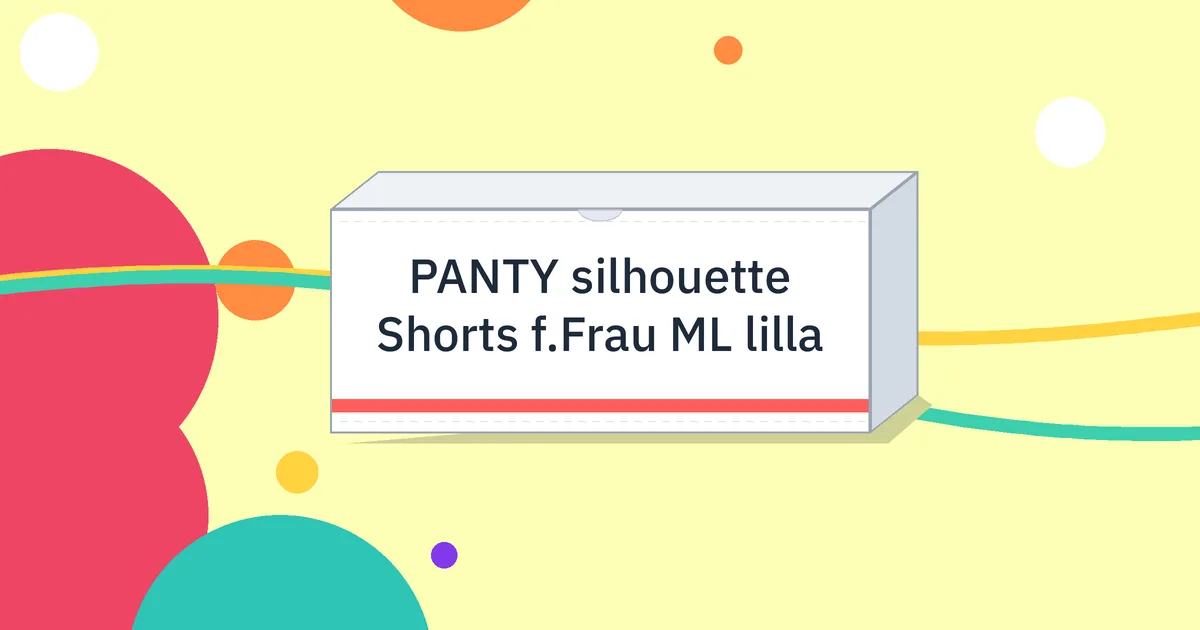 Symbolbild: Packung mit der Aufschrift PANTY silhouette Shorts f.Frau ML lilla (PZN 16192160) – Verfügbarkeit und Bezug in Apotheken in Frankfurt am Main