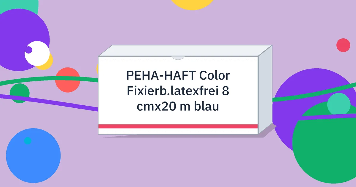 Symbolbild: Packung mit der Aufschrift PEHA-HAFT Color Fixierb.latexfrei 8 cmx20 m blau (PZN 12892601) – Verfügbarkeit und Bezug in Apotheken in Frankfurt am Main