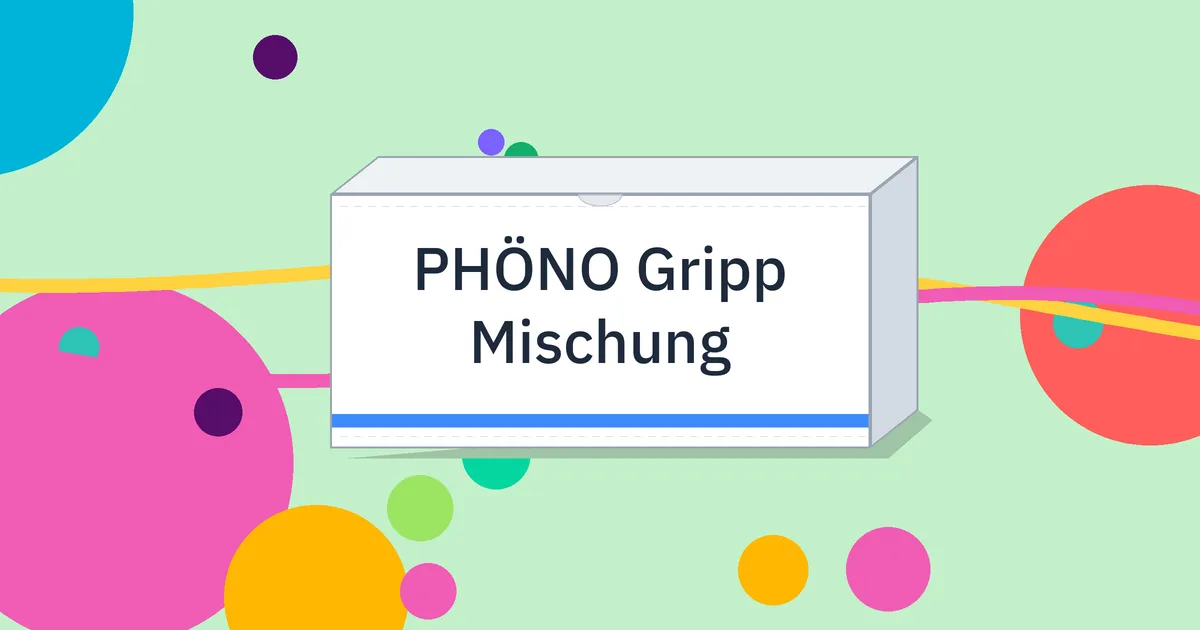 Symbolbild: Packung mit der Aufschrift PHÖNO Gripp Mischung (PZN 08653569) – Verfügbarkeit und Bezug in Apotheken in Frankfurt am Main