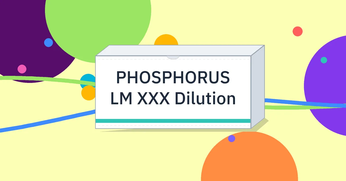 Symbolbild: Packung mit der Aufschrift PHOSPHORUS LM XXX Dilution (PZN 02821623) – Verfügbarkeit und Bezug in Apotheken in Frankfurt am Main
