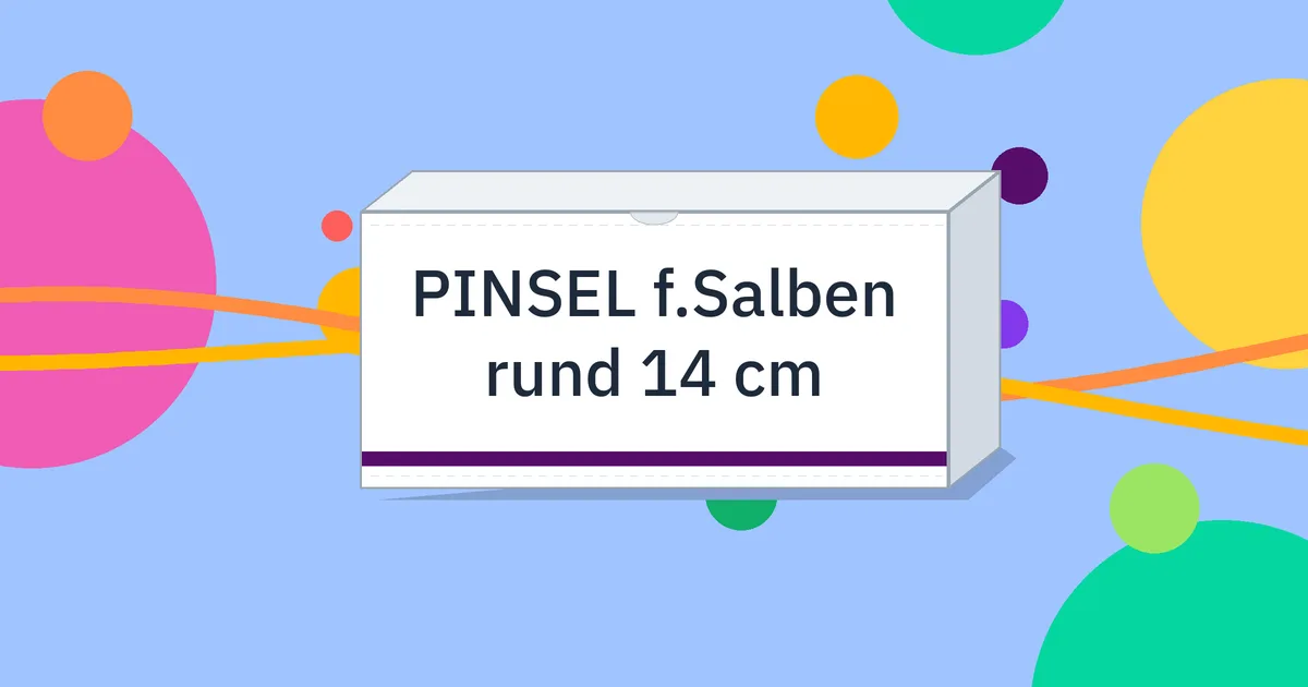 Symbolbild: Packung mit der Aufschrift PINSEL f.Salben rund 14 cm (PZN 01734997) – Verfügbarkeit und Bezug in Apotheken in Frankfurt am Main