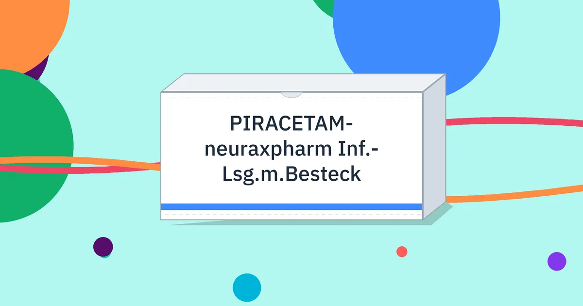 Symbolbild: Packung mit der Aufschrift PIRACETAM-neuraxpharm Inf.-Lsg.m.Besteck (PZN 07464079) – Verfügbarkeit und Bezug in Apotheken in Frankfurt am Main