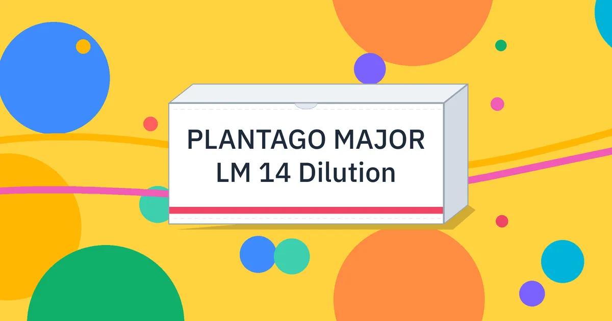 Symbolbild: Packung mit der Aufschrift PLANTAGO MAJOR LM 14 Dilution (PZN 13646732) – Verfügbarkeit und Bezug in Apotheken in Frankfurt am Main