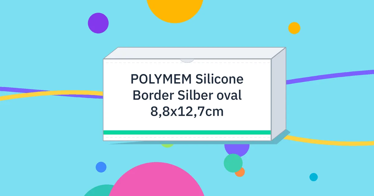 Symbolbild: Packung mit der Aufschrift POLYMEM Silicone Border Silber oval 8,8x12,7cm (PZN 19621762) – Verfügbarkeit und Bezug in Apotheken in Frankfurt am Main