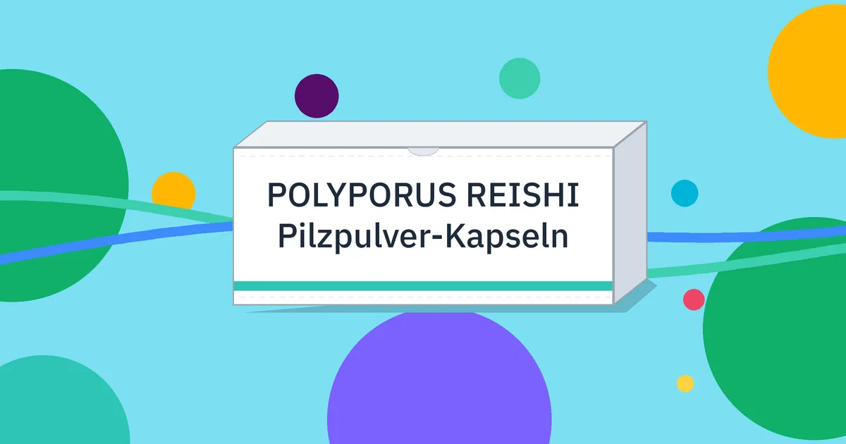 Symbolbild: Packung mit der Aufschrift POLYPORUS REISHI Pilzpulver-Kapseln (PZN 20136612) – Verfügbarkeit und Bezug in Apotheken in Frankfurt am Main