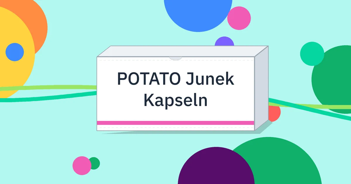 Symbolbild: Packung mit der Aufschrift POTATO Junek Kapseln (PZN 02583951) – Verfügbarkeit und Bezug in Apotheken in Frankfurt am Main