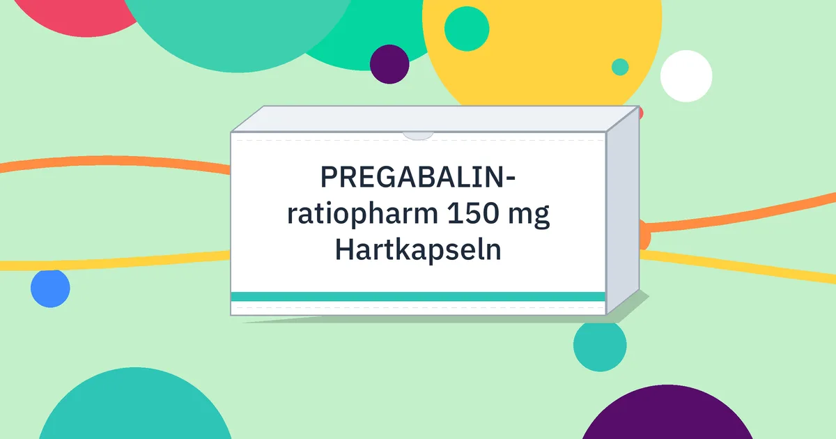 Symbolbild: Packung mit der Aufschrift PREGABALIN-ratiopharm 150 mg Hartkapseln (PZN 14308256) – Verfügbarkeit und Bezug in Apotheken in Frankfurt am Main