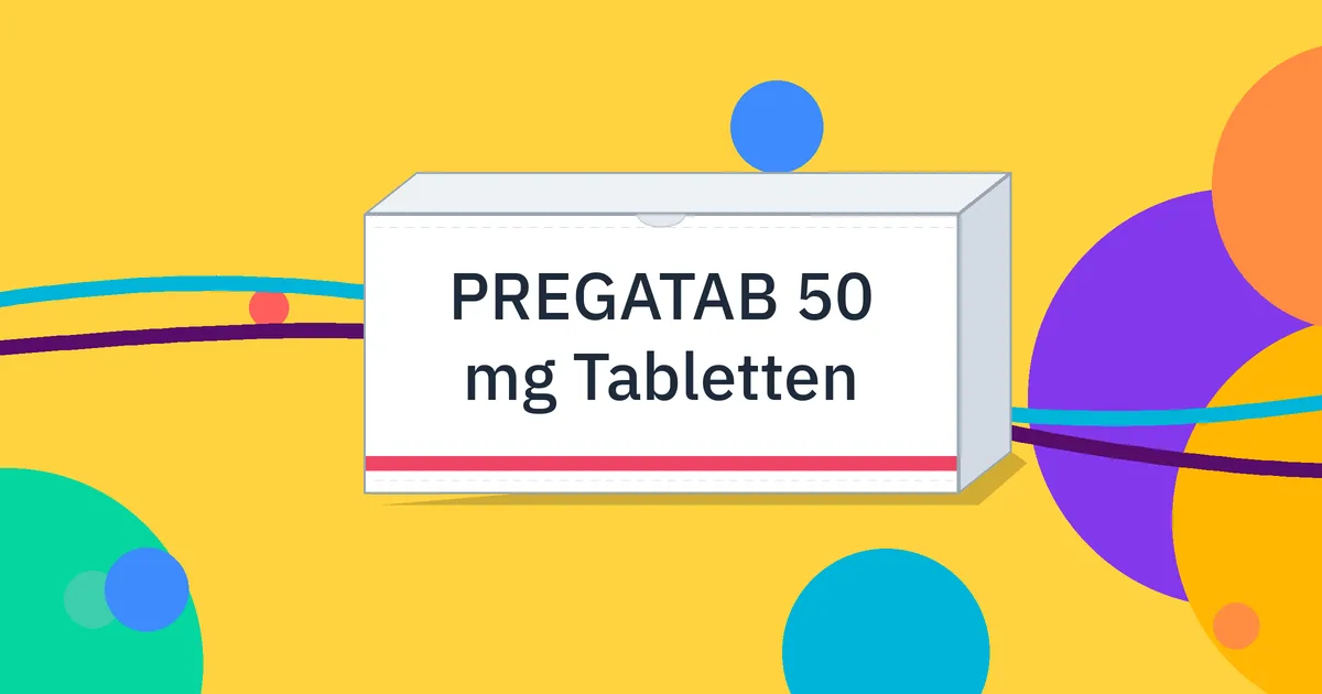 Symbolbild: Packung mit der Aufschrift PREGATAB 50 mg Tabletten (PZN 14135672) – Verfügbarkeit und Bezug in Apotheken in Frankfurt am Main