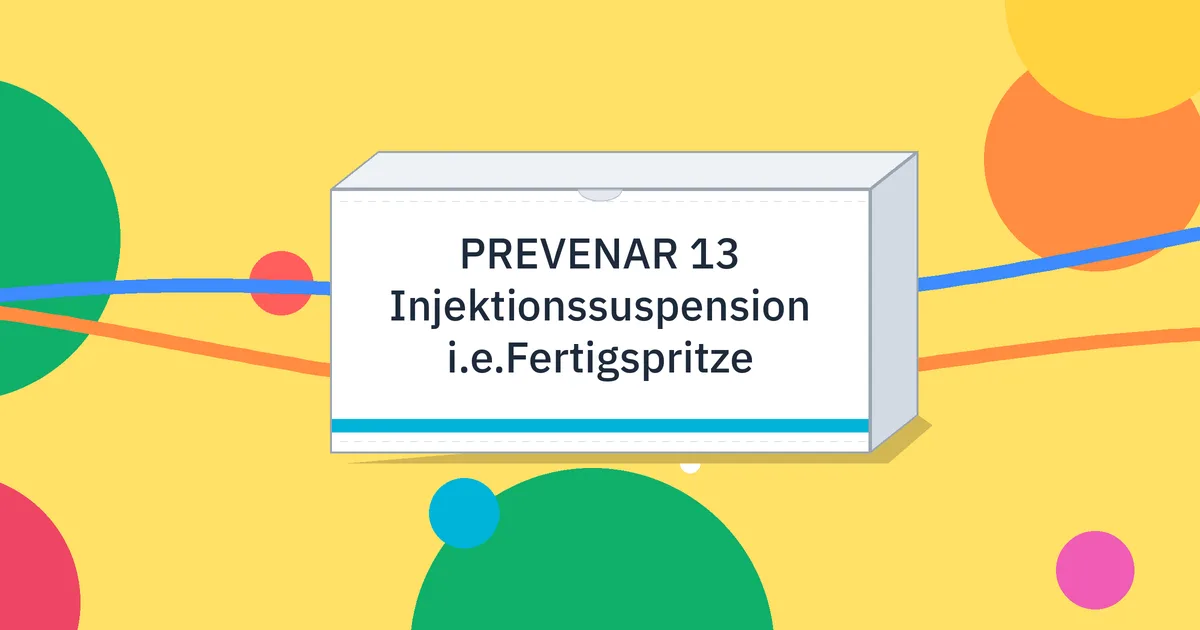 Symbolbild: Packung mit der Aufschrift PREVENAR 13 Injektionssuspension i.e.Fertigspritze (PZN 11101141) – Verfügbarkeit und Bezug in Apotheken in Frankfurt am Main