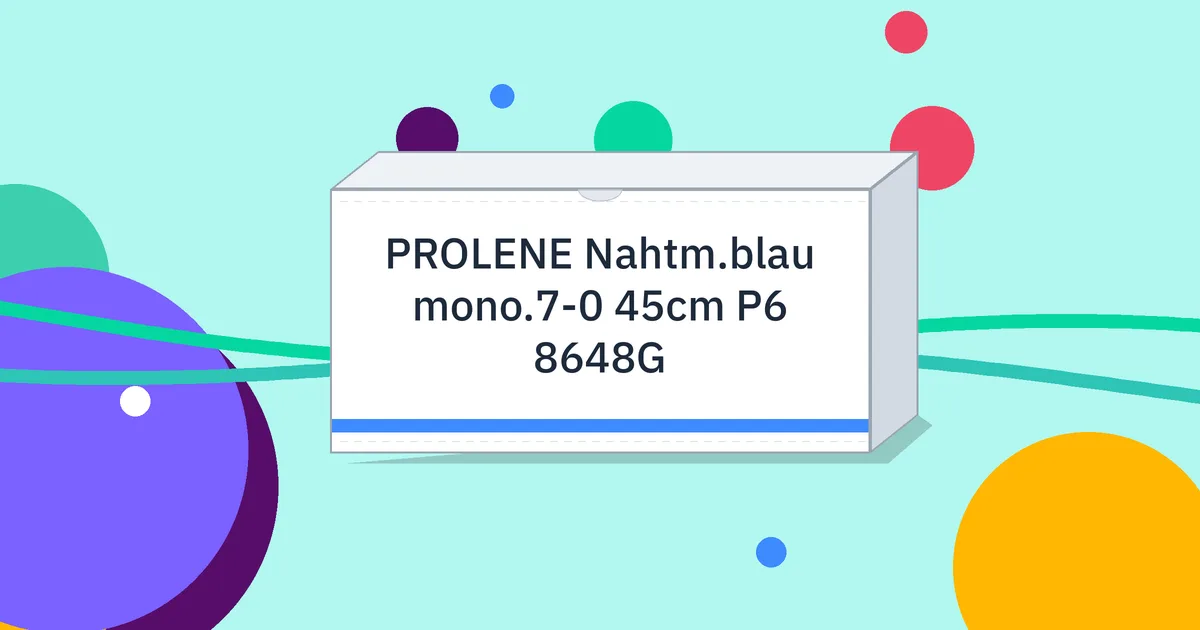 Symbolbild: Packung mit der Aufschrift PROLENE Nahtm.blau mono.7-0 45cm P6 8648G (PZN 16810066) – Verfügbarkeit und Bezug in Apotheken in Frankfurt am Main