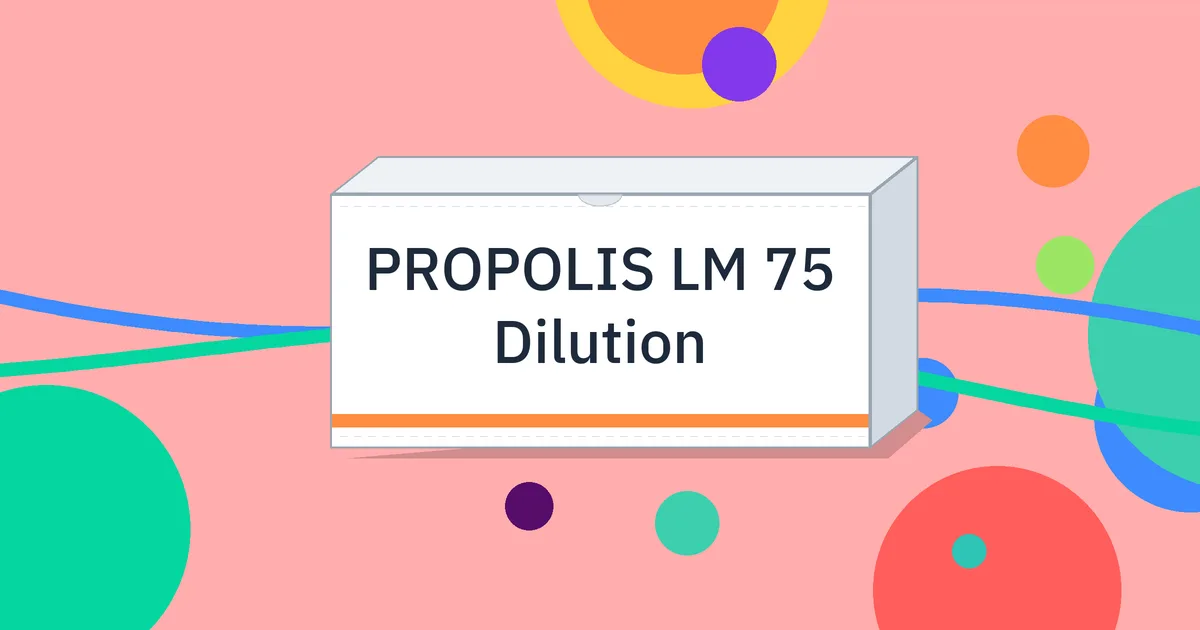 Symbolbild: Packung mit der Aufschrift PROPOLIS LM 75 Dilution (PZN 13044884) – Verfügbarkeit und Bezug in Apotheken in Frankfurt am Main