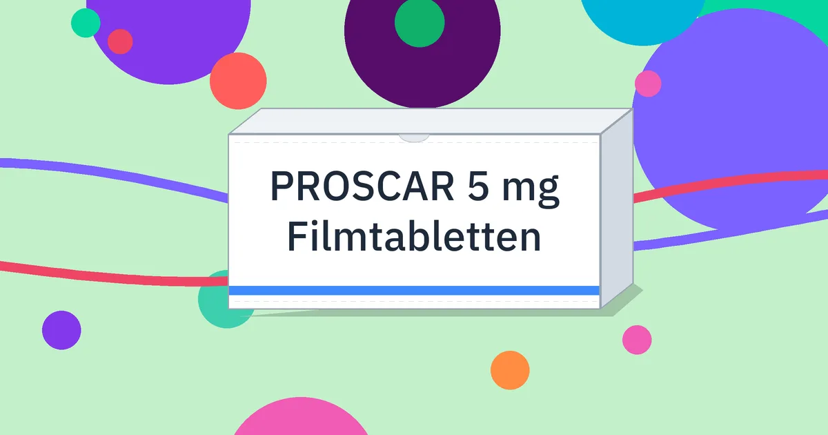 Symbolbild: Packung mit der Aufschrift PROSCAR 5 mg Filmtabletten (PZN 07777973) – Verfügbarkeit und Bezug in Apotheken in Frankfurt am Main