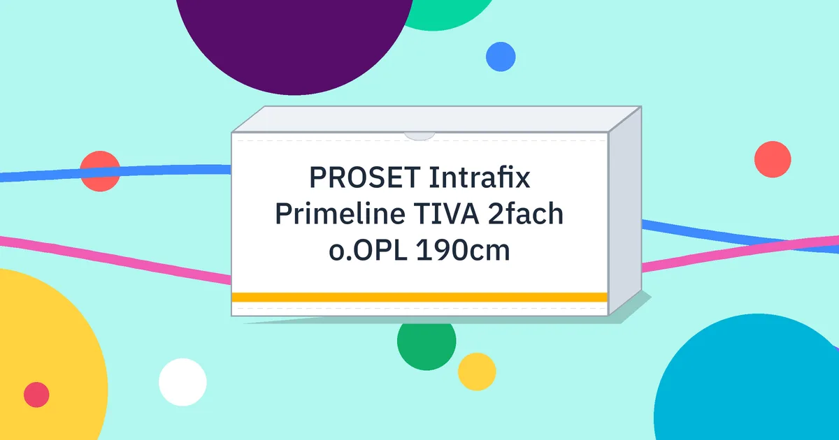 Symbolbild: Packung mit der Aufschrift PROSET Intrafix Primeline TIVA 2fach o.OPL 190cm (PZN 13198222) – Verfügbarkeit und Bezug in Apotheken in Frankfurt am Main