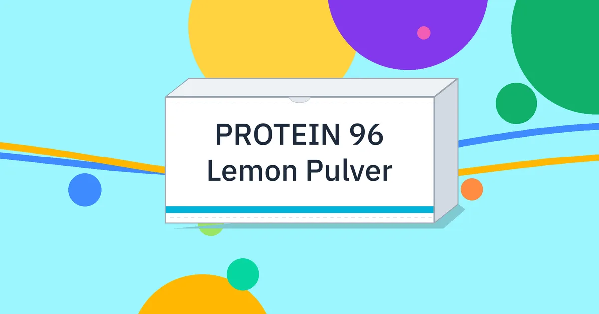 Symbolbild: Packung mit der Aufschrift PROTEIN 96 Lemon Pulver (PZN 10534085) – Verfügbarkeit und Bezug in Apotheken in Frankfurt am Main