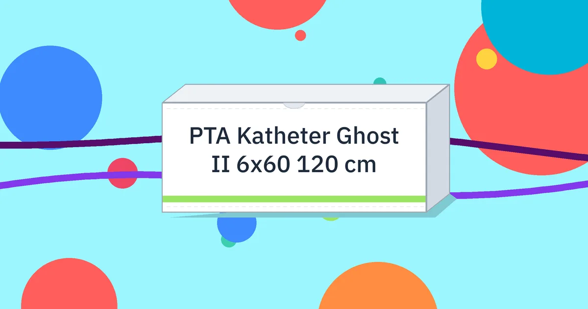 Symbolbild: Packung mit der Aufschrift PTA Katheter Ghost II 6x60 120 cm (PZN 00106885) – Verfügbarkeit und Bezug in Apotheken in Frankfurt am Main