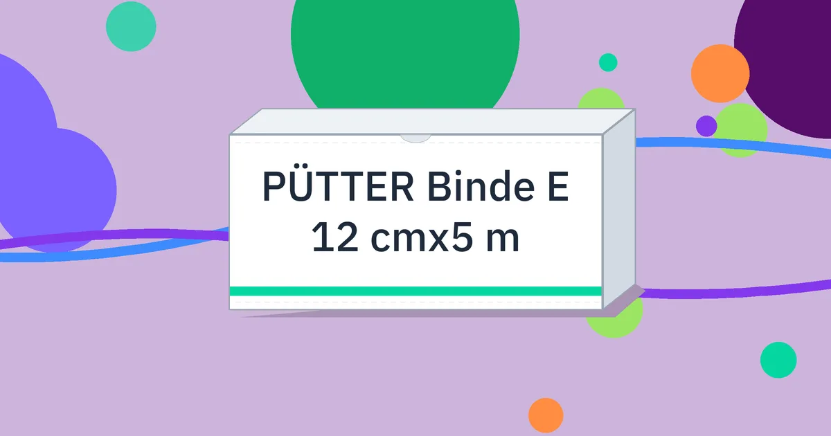 Symbolbild: Packung mit der Aufschrift PÜTTER Binde E 12 cmx5 m (PZN 19891214) – Verfügbarkeit und Bezug in Apotheken in Frankfurt am Main