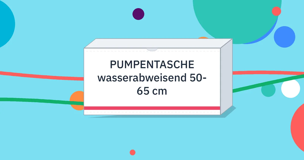 Symbolbild: Packung mit der Aufschrift PUMPENTASCHE wasserabweisend 50-65 cm (PZN 17837653) – Verfügbarkeit und Bezug in Apotheken in Frankfurt am Main