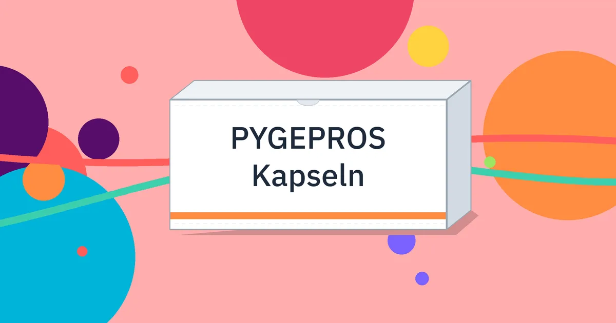 Symbolbild: Packung mit der Aufschrift PYGEPROS Kapseln (PZN 15246089) – Verfügbarkeit und Bezug in Apotheken in Frankfurt am Main