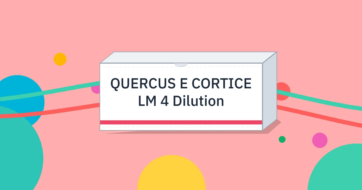Symbolbild: Packung mit der Aufschrift QUERCUS E CORTICE LM 4 Dilution (PZN 13674059) – Verfügbarkeit und Bezug in Apotheken in Frankfurt am Main