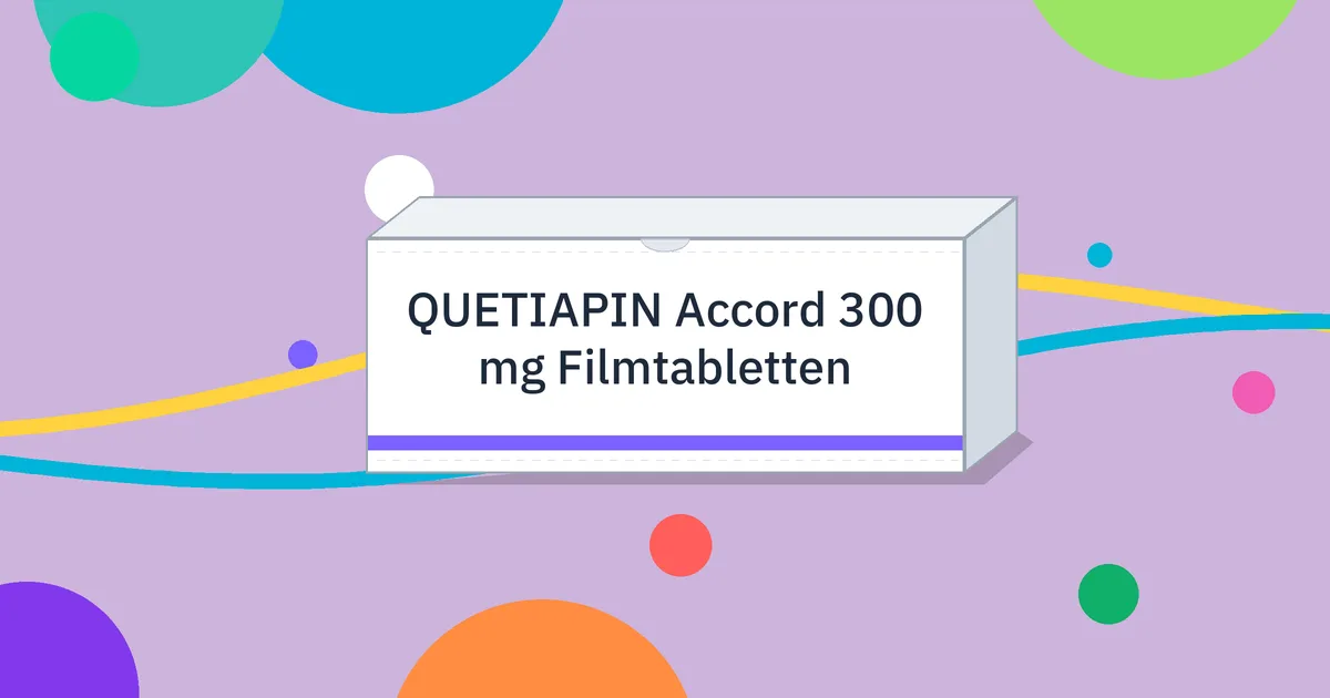 Symbolbild: Packung mit der Aufschrift QUETIAPIN Accord 300 mg Filmtabletten (PZN 13722924) – Verfügbarkeit und Bezug in Apotheken in Frankfurt am Main