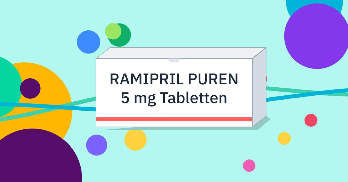 Symbolbild: Packung mit der Aufschrift RAMIPRIL PUREN 5 mg Tabletten (PZN 09313226) – Verfügbarkeit und Bezug in Apotheken in Frankfurt am Main