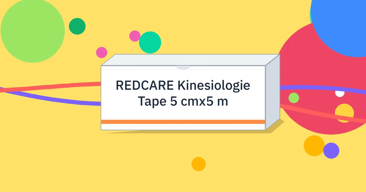 Symbolbild: Packung mit der Aufschrift REDCARE Kinesiologie Tape 5 cmx5 m (PZN 20015506) – Verfügbarkeit und Bezug in Apotheken in Frankfurt am Main