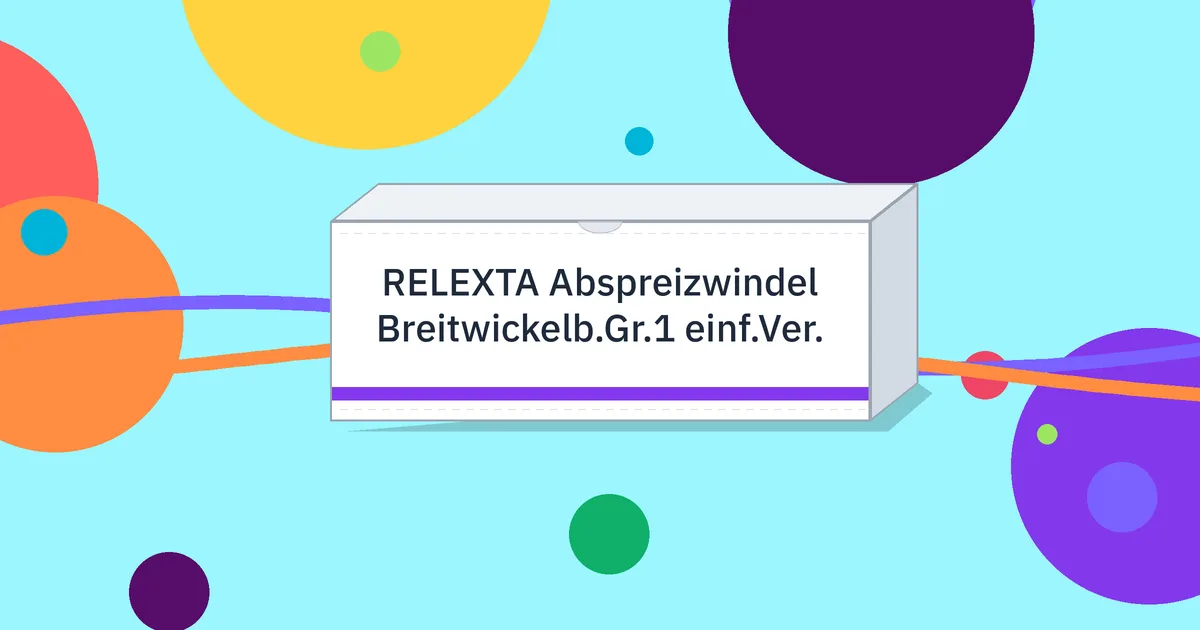 Symbolbild: Packung mit der Aufschrift RELEXTA Abspreizwindel Breitwickelb.Gr.1 einf.Ver. (PZN 09635220) – Verfügbarkeit und Bezug in Apotheken in Frankfurt am Main