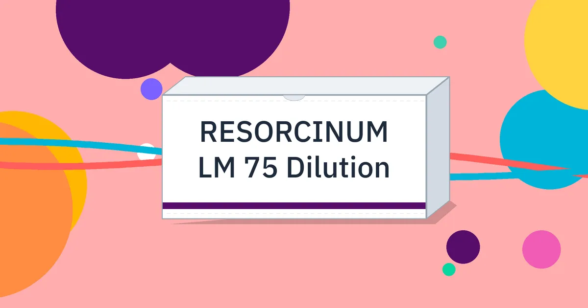Symbolbild: Packung mit der Aufschrift RESORCINUM LM 75 Dilution (PZN 13047411) – Verfügbarkeit und Bezug in Apotheken in Frankfurt am Main